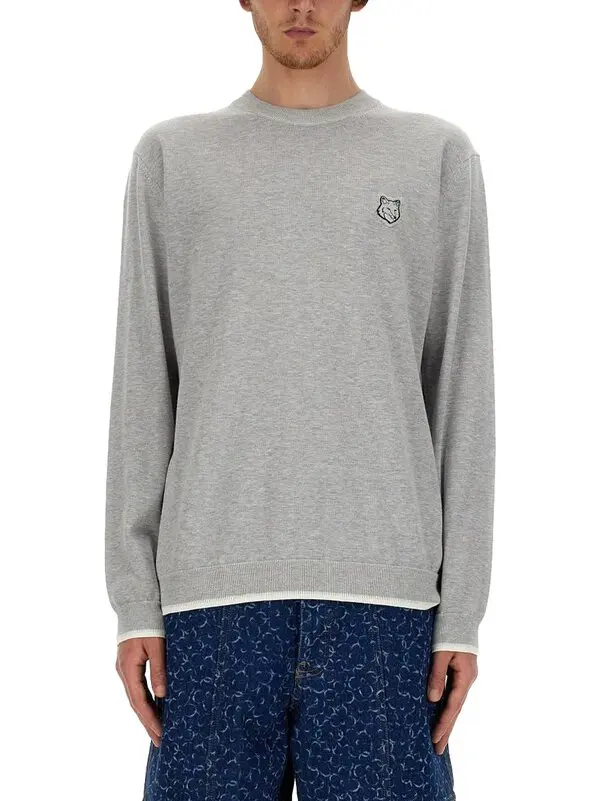 Maison Kitsuné Fox Head Regular Tee-shirt - Grey