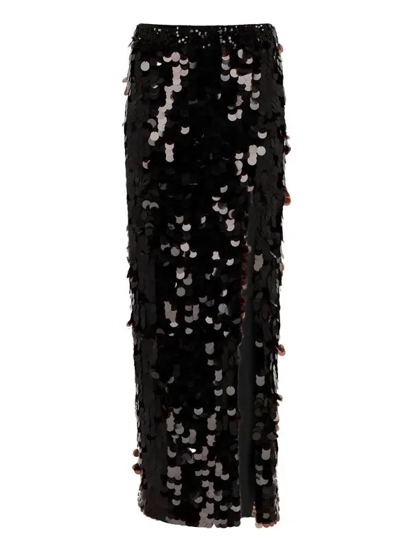 P.a.r.o.s.h Sequined Maxi Skirt With Slit - Brown