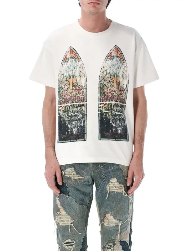WHO DECIDES WAR Graphic T-shirt - Cloud