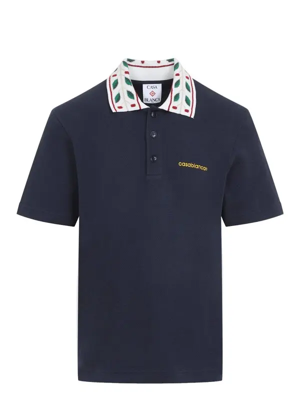 Casablanca Organic Cotton Pique Polo For - Blue