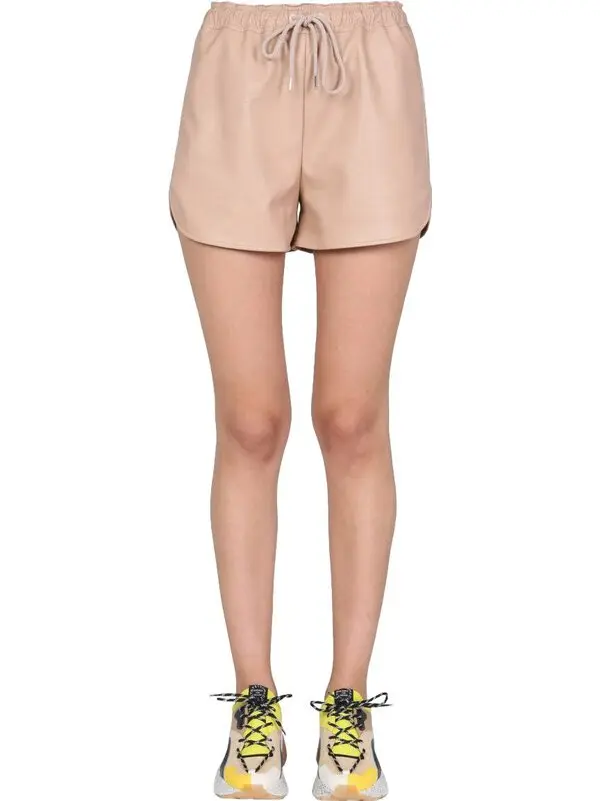 Stella McCartney Faux Leather Drawstring Shorts - Pink