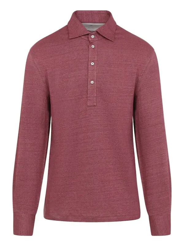 Brunello Cucinelli Long Sleeves Polo Spring Summer 26 Collection - Red