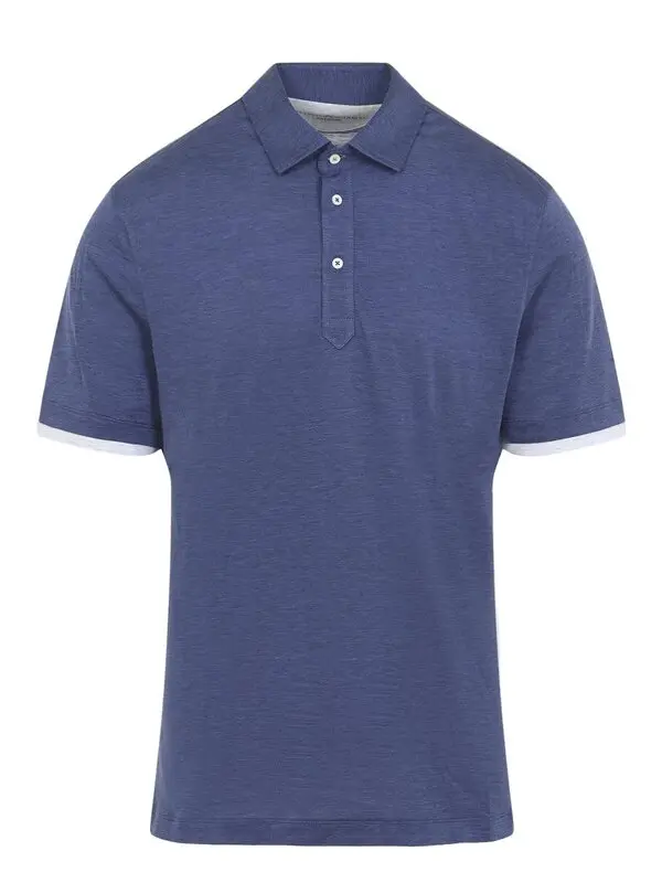 Brunello Cucinelli Short-sleeved Layered Polo Shirt - Blue