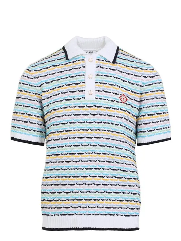 Casablanca Tuck Stitch Polo Shirt - Multicolour