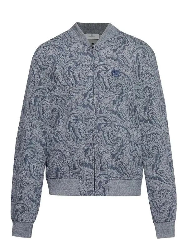Etro Paisley Print Bomber Jacket - Grey