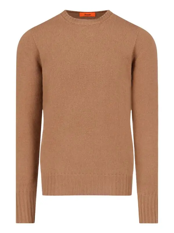 DRUMOHR Crewneck Sweater With Ribbed Cuffs And Hem - Brown