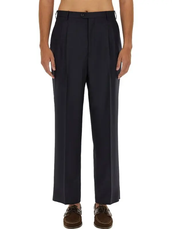 Etro Wool Pleated Trousers - Blue