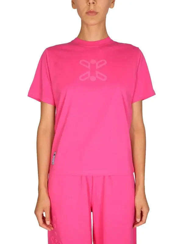 Alexander McQueen Logo Embellished T-shirt - Fuchsia