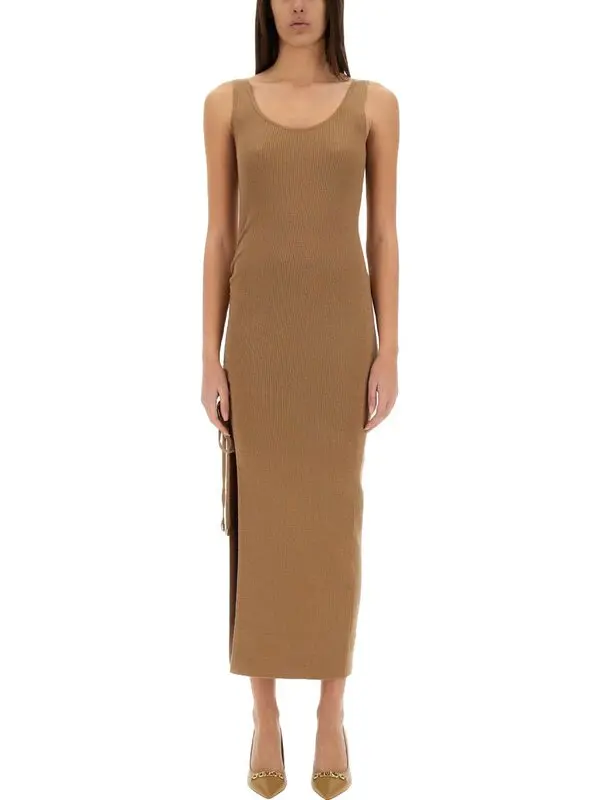 Michael Kors Slim Fit Stretch Wool Blend Camisole Dress - Beige