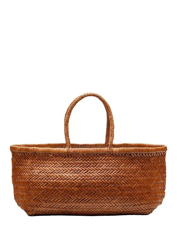 Dragon Diffusion Buff Calf Leather Woven Tote - Tan