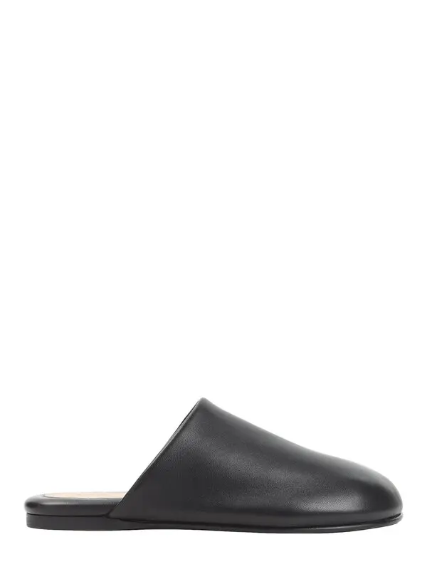Carven Vendôme Flat Mule In Leather - Black