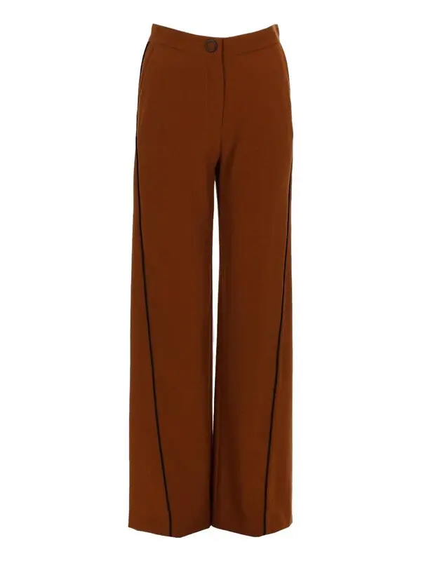 SE-TA Fw19 Collection Wide Leg Trousers - Brown