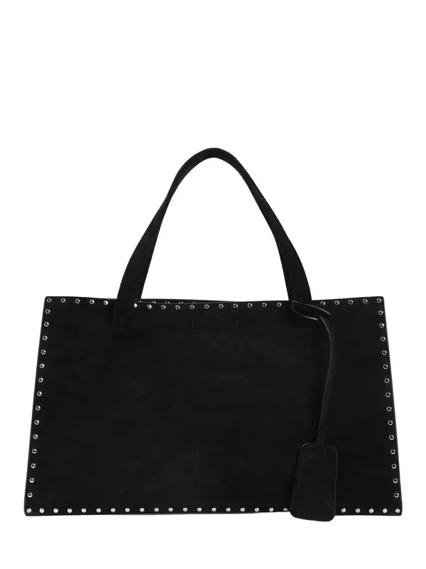 Phoebe Philo Mini Studded Suede Basket Handbag - Black