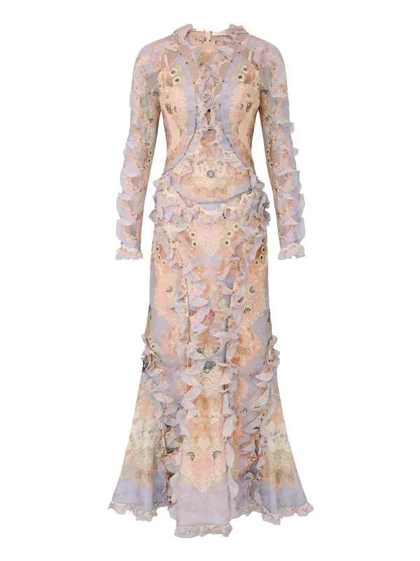 Zimmermann Fitted Long Dress With Separate Jacket - Multicolour