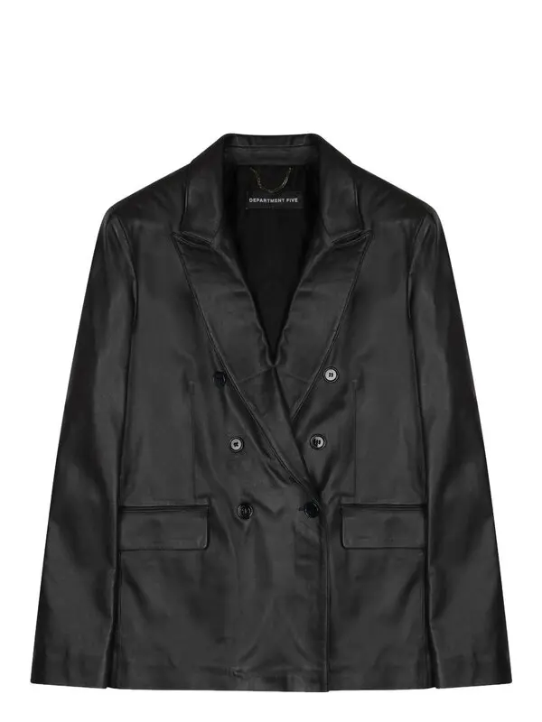 DEPARTMENT 5 Arielle Leather Blazer - Black