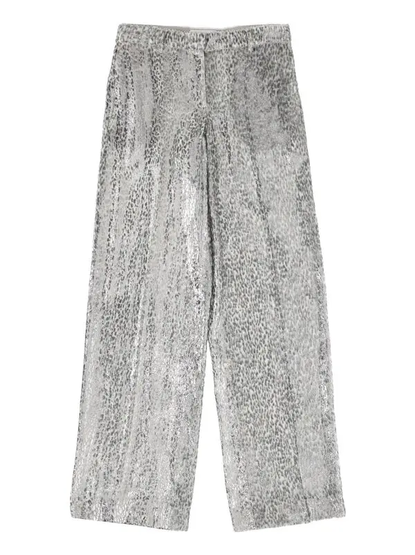 Stella McCartney Metallic Wide-leg Pants - Silver