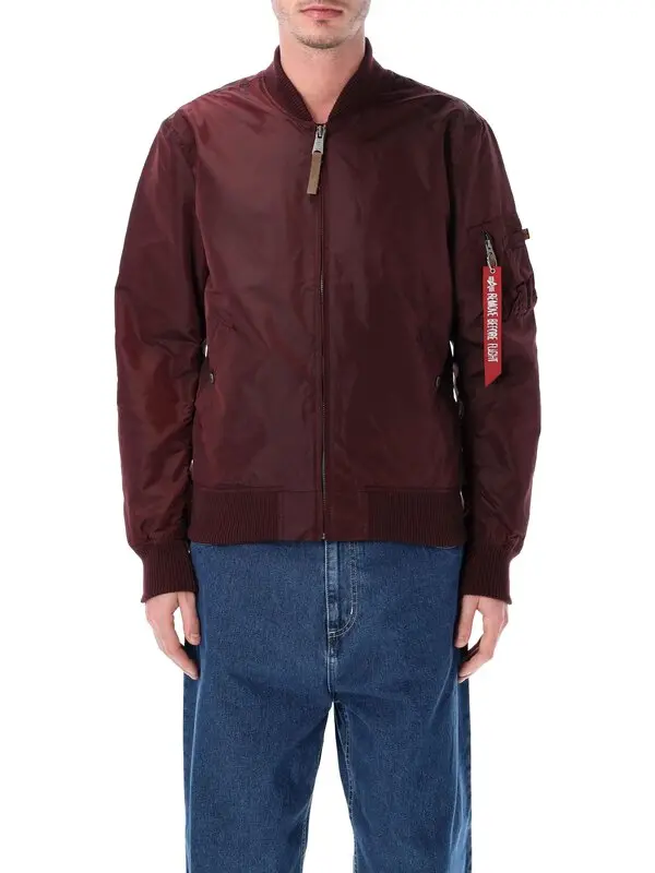 Alpha Industries Slim Fit Lightweight Ma-1 Tt Bomber Jacket - Dk Maroon