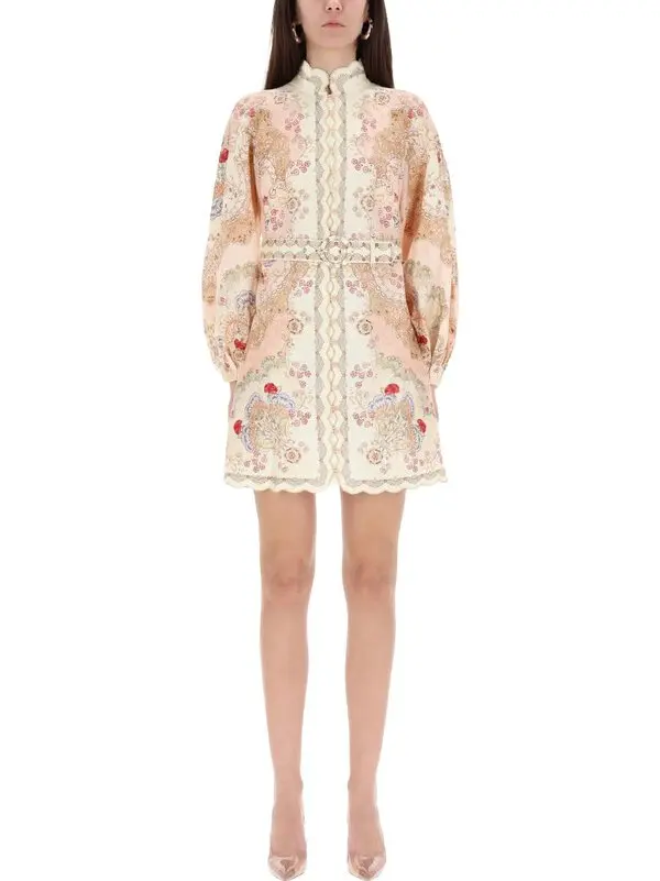 Zimmermann Daylight Mini Dress Wallpaper Floral Blush - Multicolour