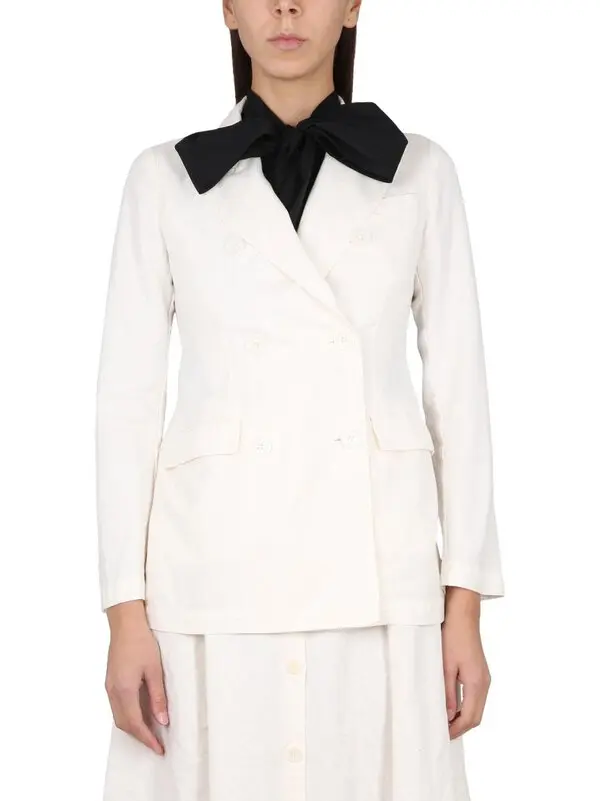 Aspesi Double-breasted Peak Lapel Jacket - Ivory