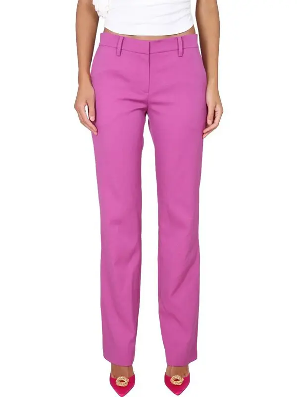 Magda Butrym Low-rise Straight Wool Trousers - Fuchsia