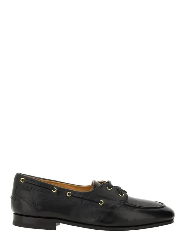 Bally Leather Moccasins With Tie Fastening - Black