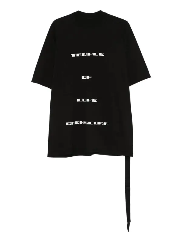 Rick Owens Crewneck T-shirt With Front Print - Black