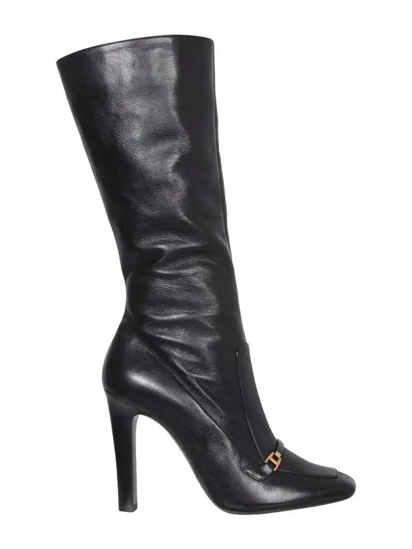 Saint Laurent Camden High-heeled Leather Boots - Black