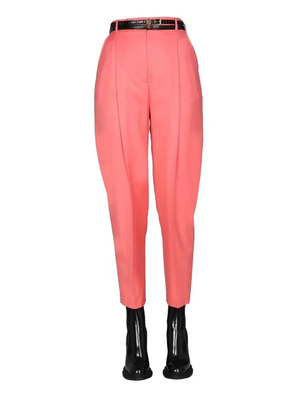 Alexander McQueen Peg Leg Wool Trousers - Pink