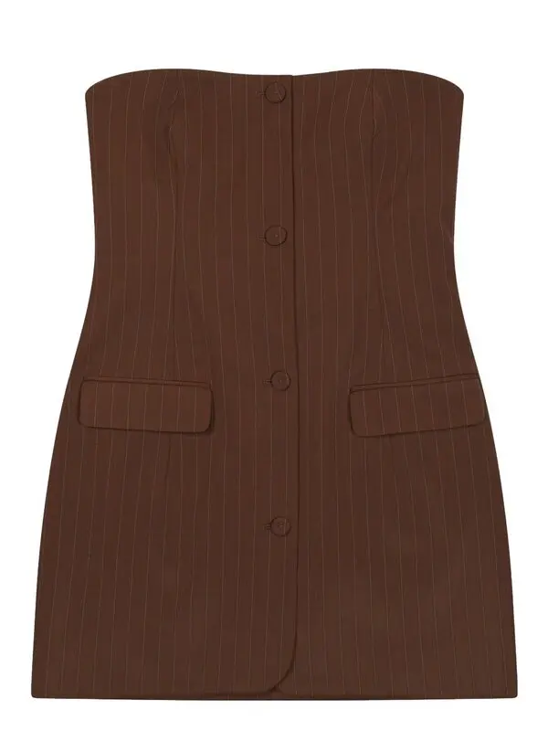 JEAN PAUL GAULTIER Fitted Mini Suit With Striped Design - Brown