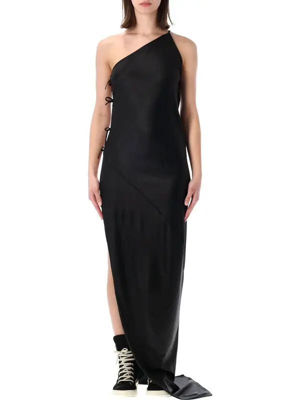 Rick Owens Liquid Jersey Temple Taco Dress - Black