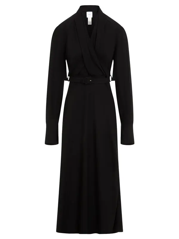 PATOU Wrap-bodice Belted Maxi Dress - Black