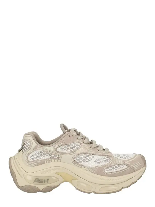 Ash Chunky Mesh Lace-up Sneakers - Beige