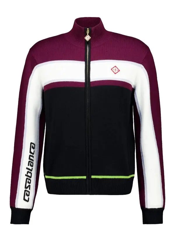 Casablanca Merino Wool Zip-up Jacket - Black
