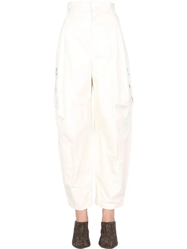 Bottega Veneta Leather Cargo Pants - White