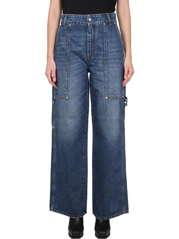 Stella McCartney Workwear Wide-leg Denim Cargo Jeans - Blue