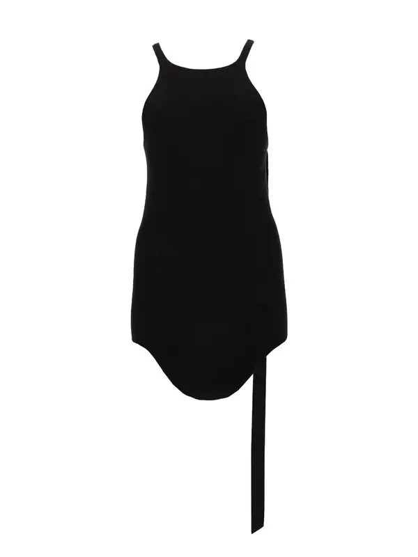 Rick Owens Sleeveless Asymmetrical Mini Dress - Black