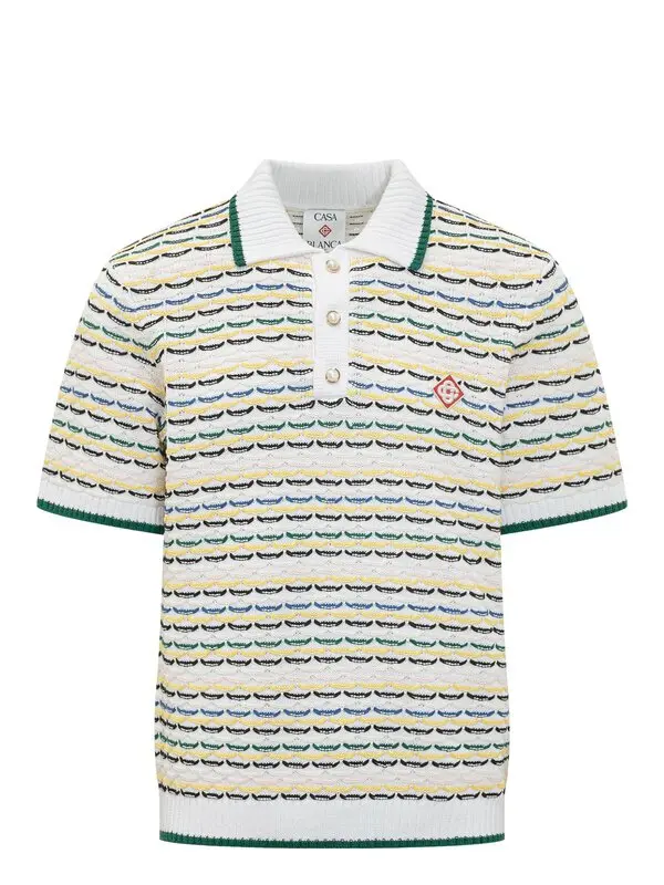 Casablanca Striped Knit Polo - Multicolor