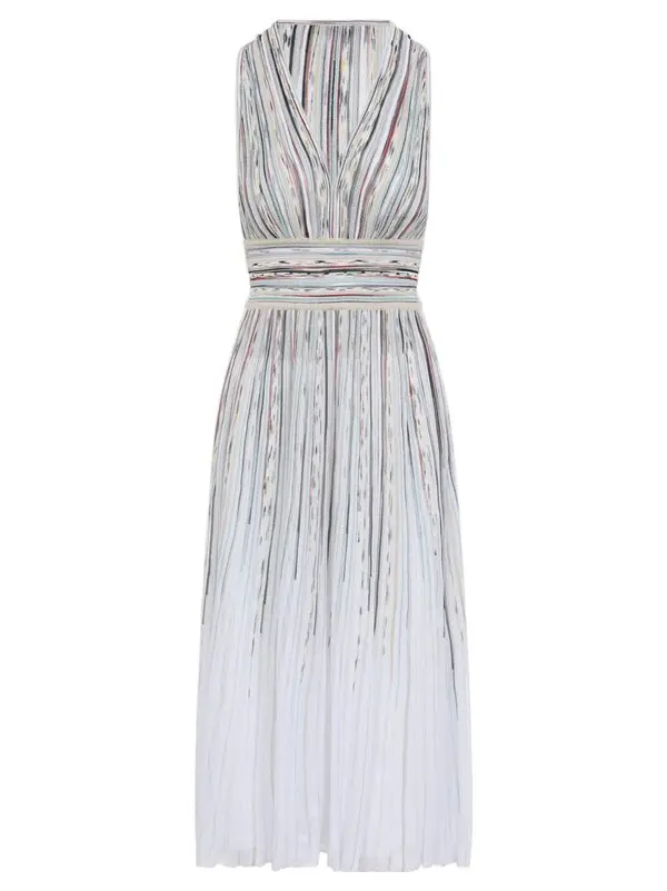 Missoni V-neck Striped Metallic Midi Dress - Multicolour