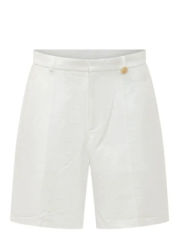 Casablanca Monogram Embossed Tailored Shorts - Whitemonog