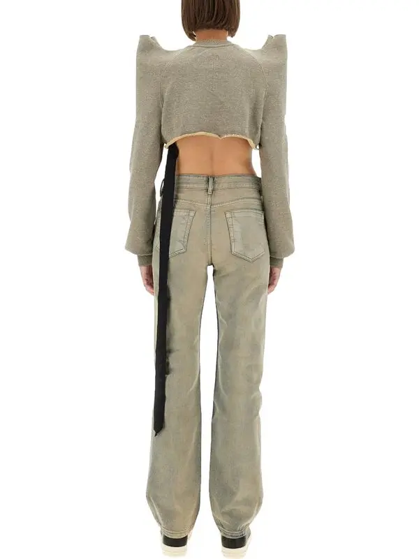 Rick Owens Cropped Tecsweat Sweatshirt - Grey