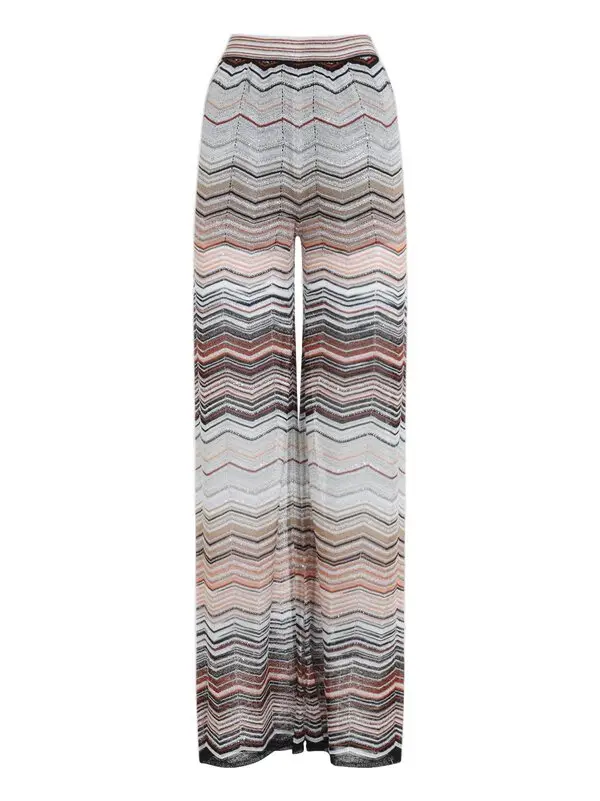 Missoni Wide Leg Sequined Chevron Trousers - Multicolour