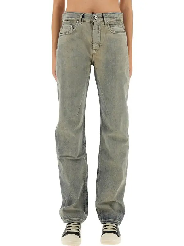 Rick Owens Concordians Fog Cut Denim Pants - Grey
