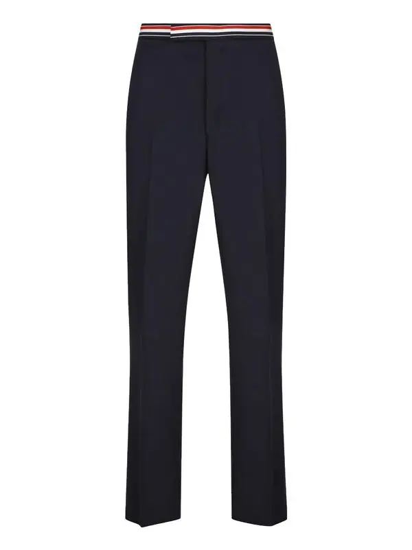 Thom Browne Super 120's Twill Low Rise Backstrap Trouser - Blue