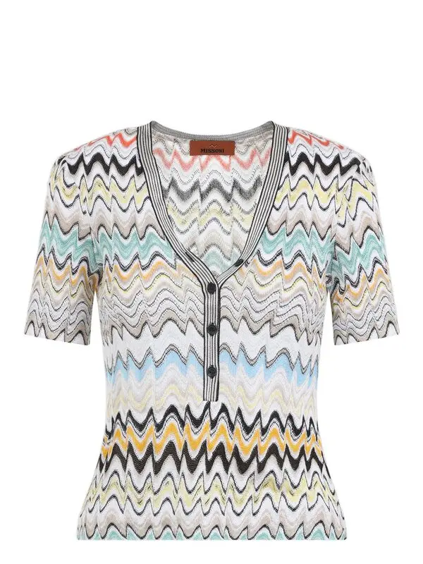 Missoni Multicolor V-neck Knit Pullover - Multicolour