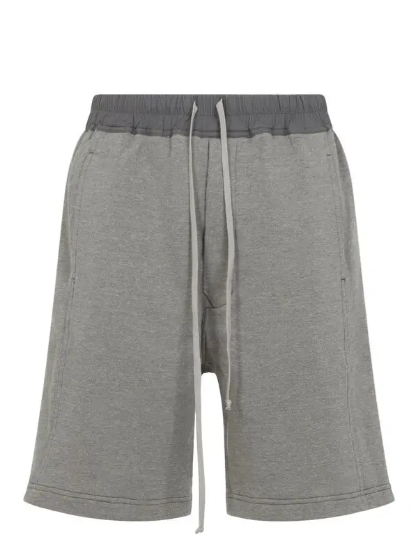 Rick Owens Ss26 Temple Wide Pusher Shorts In Liquid Jersey - Grey