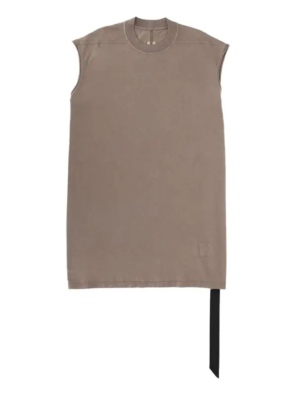 Rick Owens Sleeveless Creased Neck Longline Top - Grey