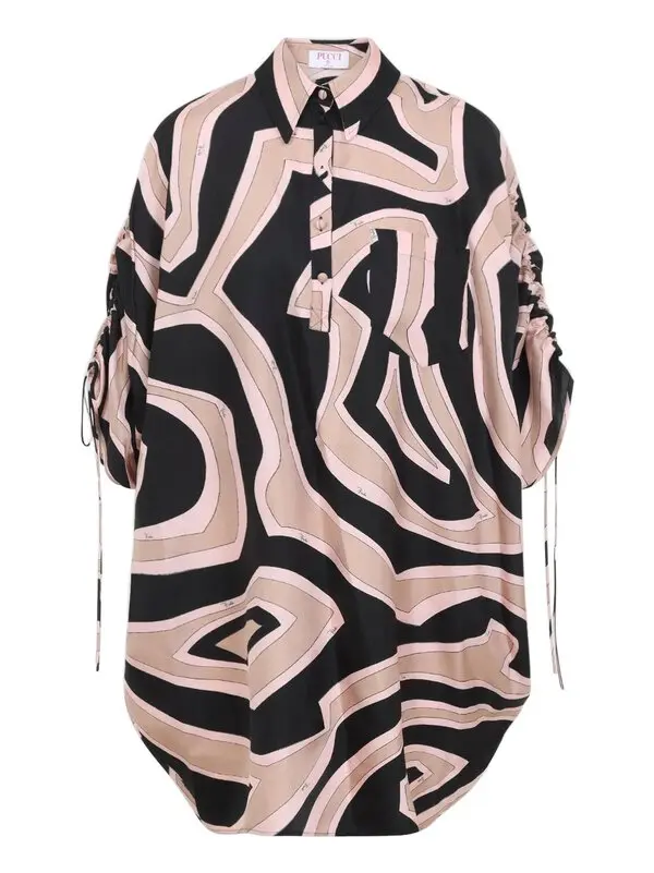 Emilio Pucci Labirinto Print Short Silk Kaftan - Multicolour