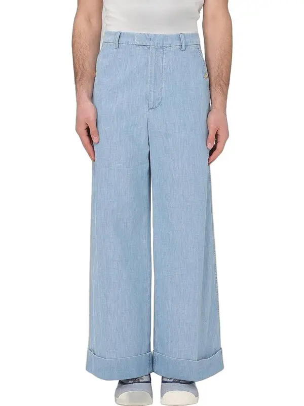 Valentino Garavani Wide Leg Cotton Pants - Denim