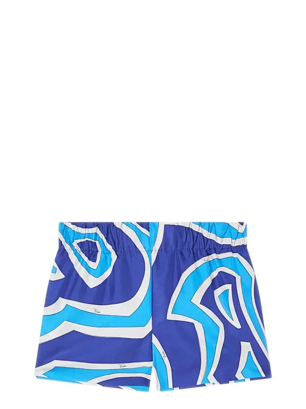 Emilio Pucci Printed Silk Shorts - Blu