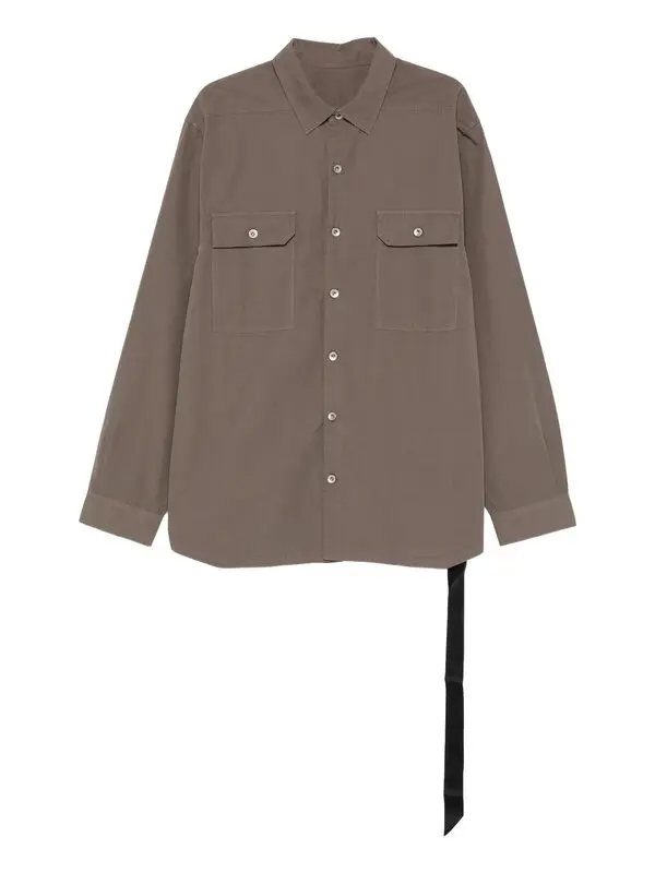 Rick Owens Jumbo Cotton Shirt With Chest Pockets For - Grey